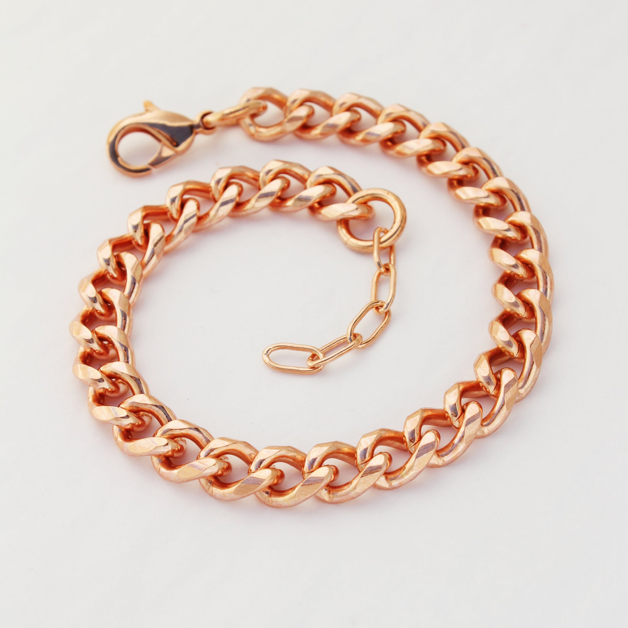 Heavy Solid Copper 10mm Curb Chain Anklet AC76 Adjustable Solid Copper ...