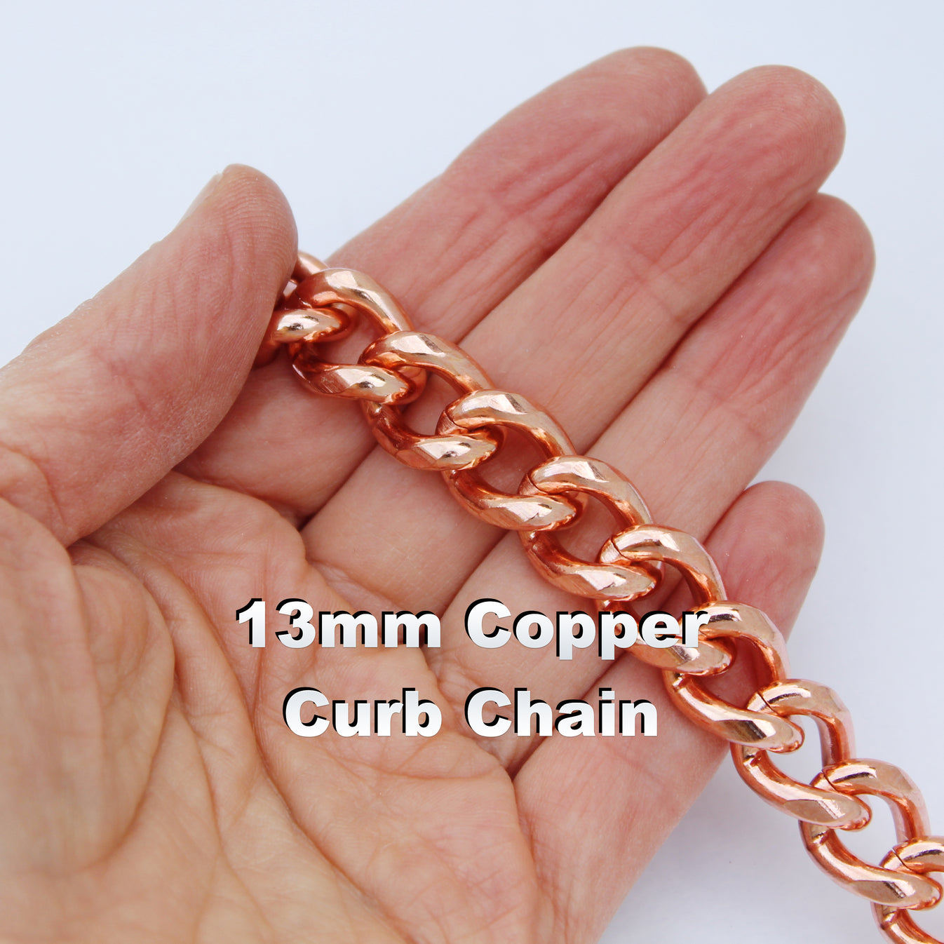 Bulk Copper Curb Chain 13mm Heavy Duty Copper Chain by the Foot F79 Co ...
