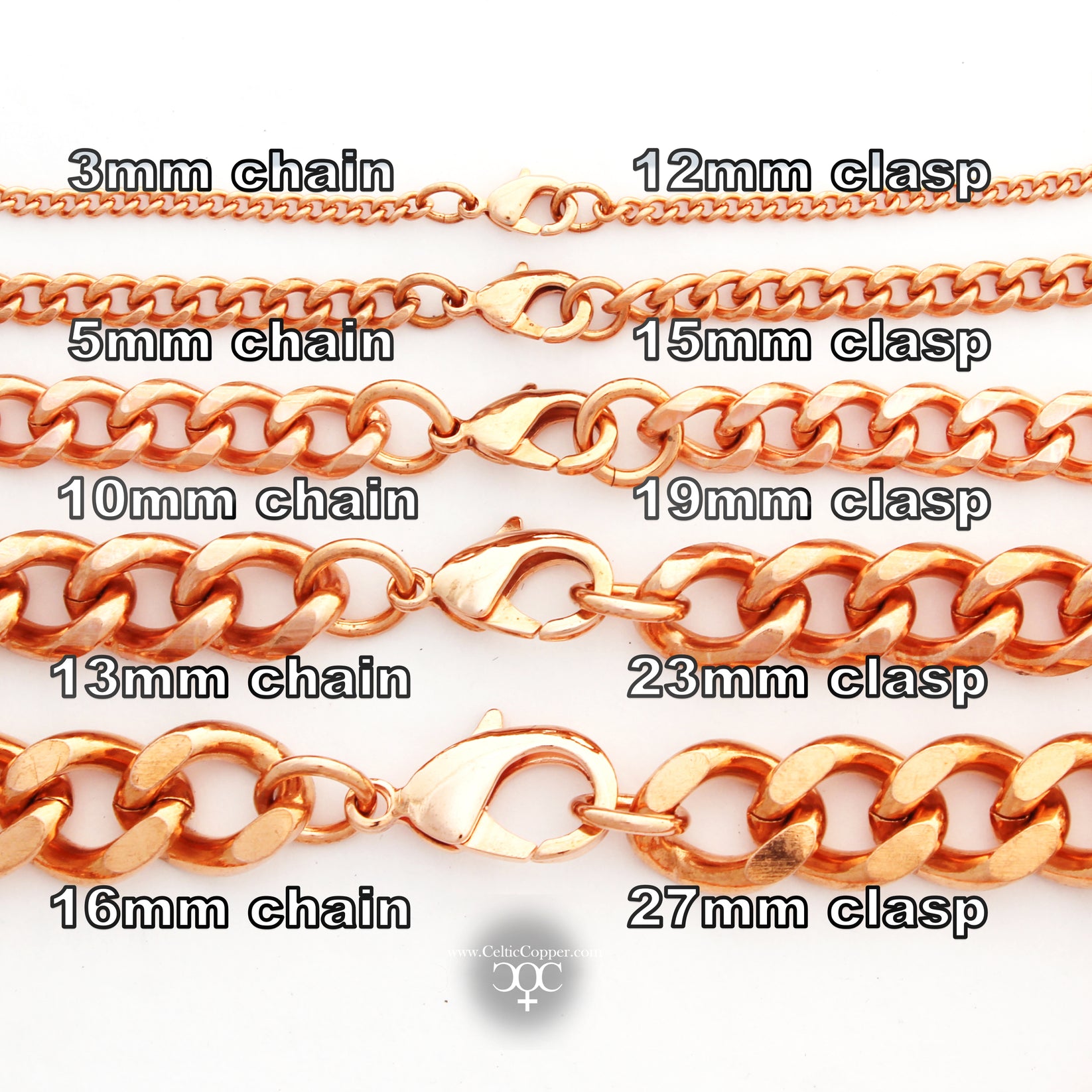 Bulk Copper Curb Chain 13mm Heavy Duty Copper Chain by the Foot F79 Co ...