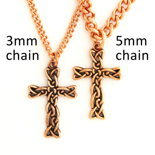 Copper Cross Necklace Celtic Viking Knotwork Solid Copper Cross Pendan ...