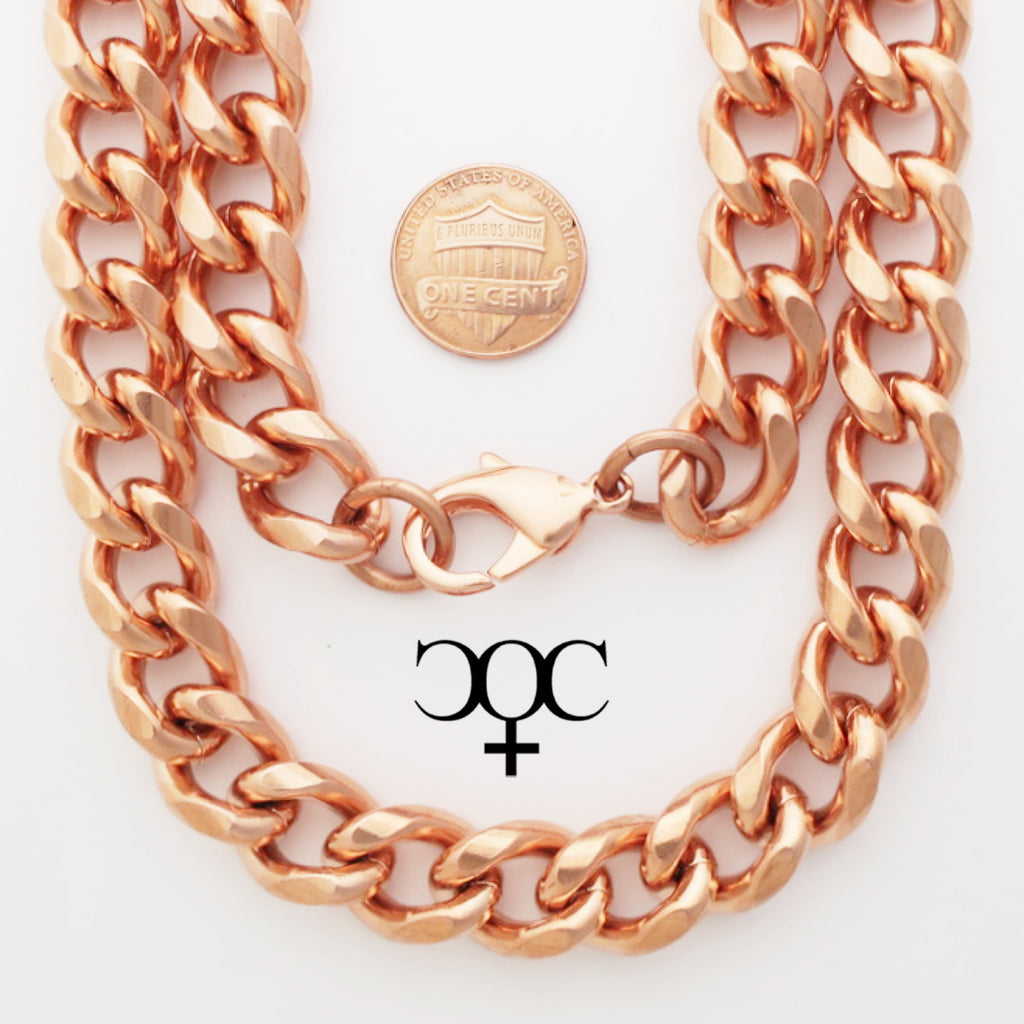 Solid Copper Necklace Chain Heavy Duty Cuban Curb Chain Necklace NC79 ... Solid Copper Necklace Chain Heavy Duty Cuban Curb Chain Necklace NC79 ...