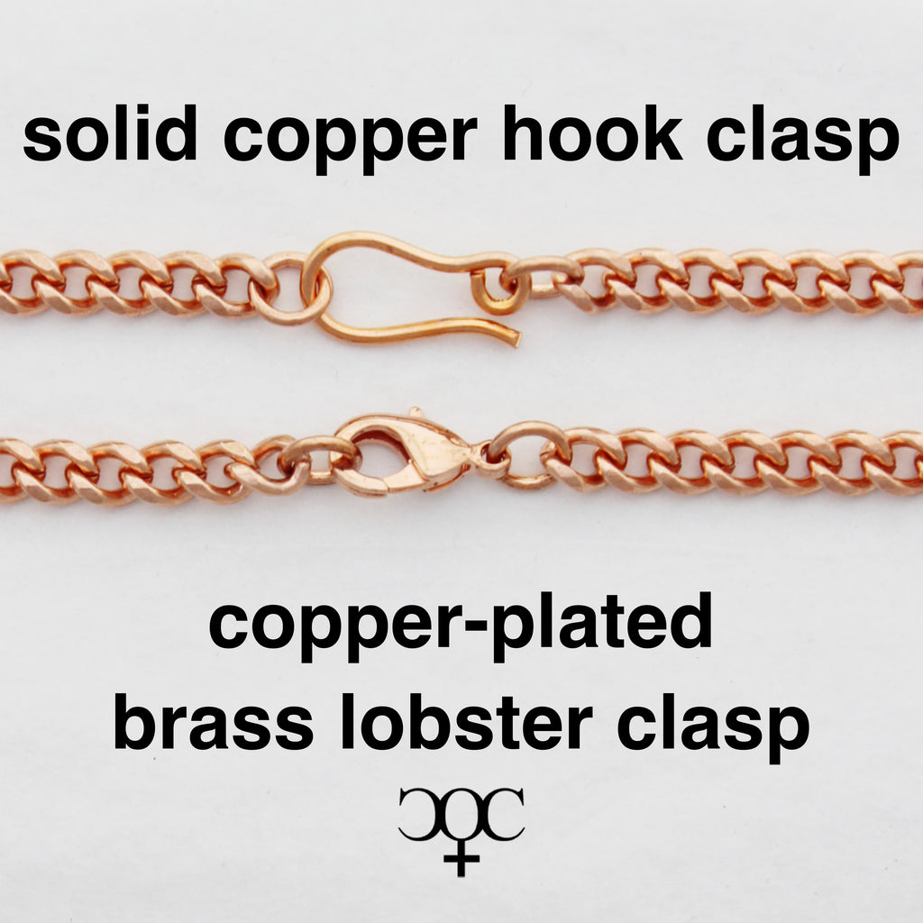 Solid Copper Cuban Curb Necklace Chain 18 Inch NC72 Medium 5mm Cuban C ...