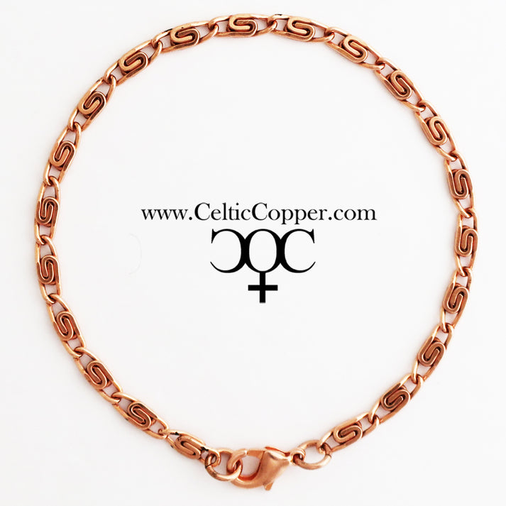 Fine Copper Celtic Scroll Chain By The Foot FCC61 Solid Copper Unfinis ...