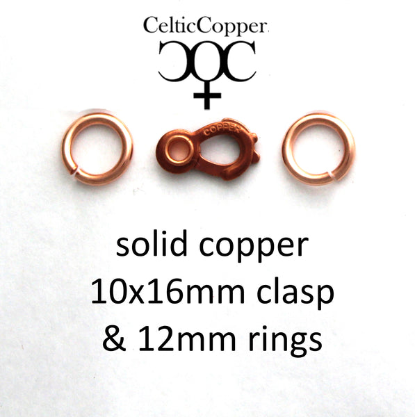 Solid Copper 16mm Sister Hook Clasp Kit with Jump Rings JSCSH1 Heavy D ...