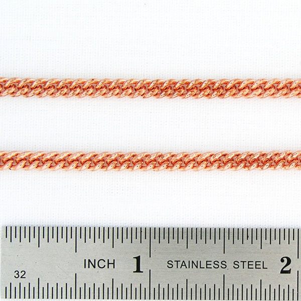 Bulk Copper Chain Fine Curb Chain By The Foot FCC71 Unfinished Solid C ...