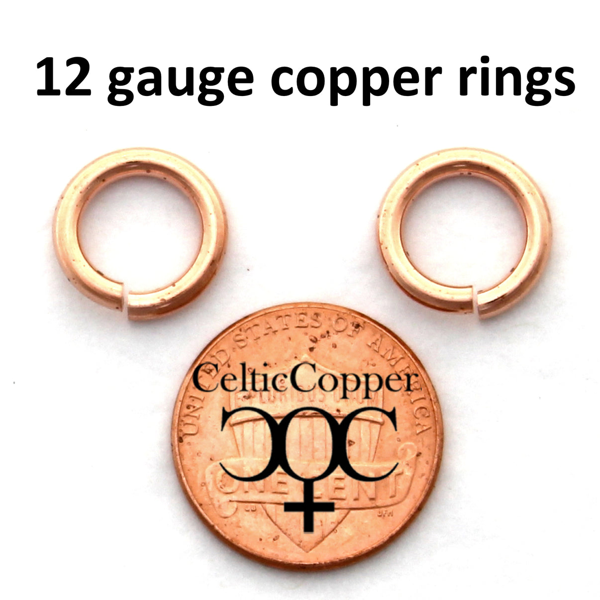 Heavy Duty 12 Gauge Copper Jump Rings JSR12 Solid Copper Jewelry Findi ...