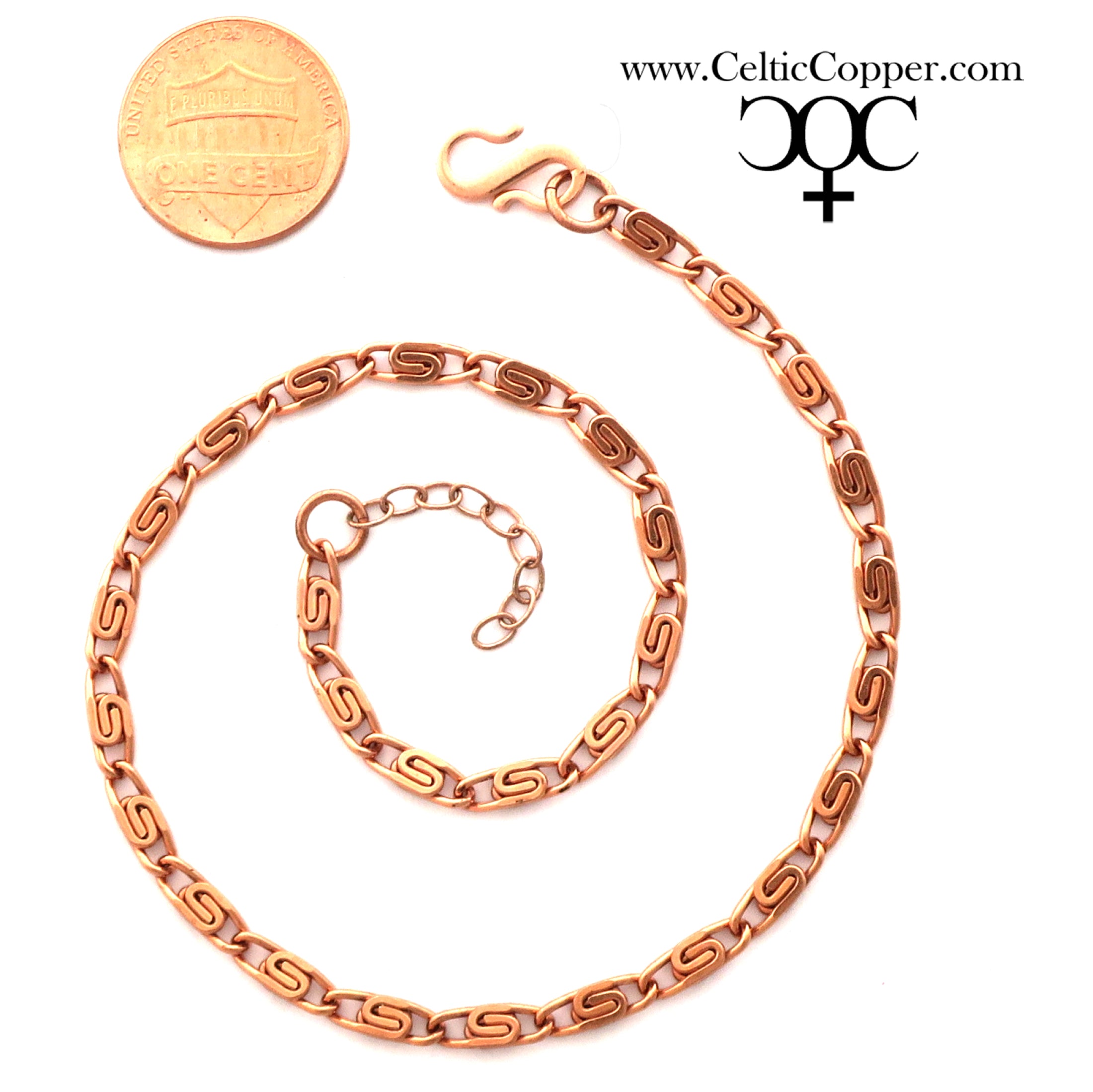 Fine Copper Celtic Scroll Chain By The Foot FCC61 Solid Copper Unfinis ...